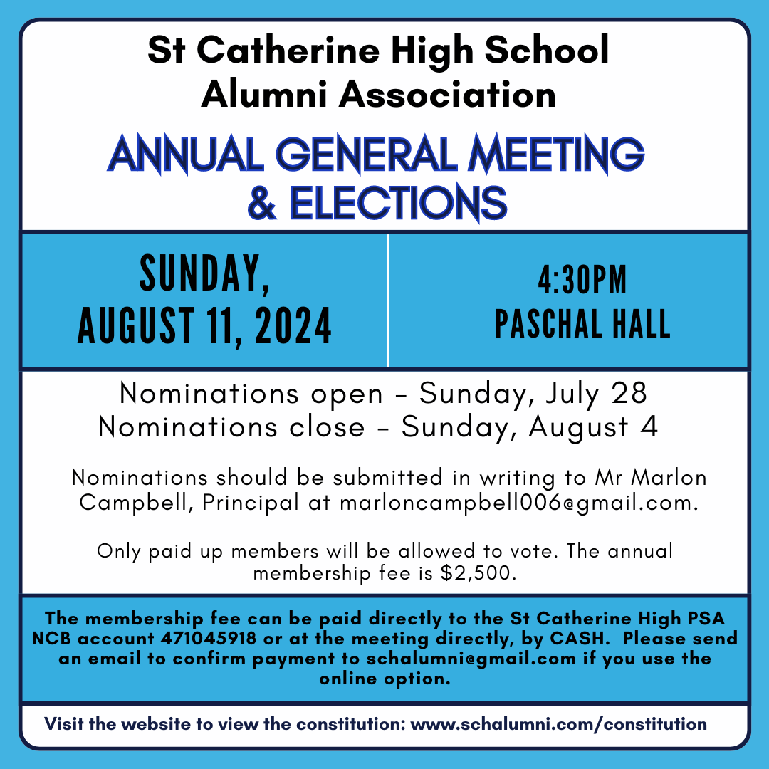 2024 AGM Notice and Elections | St. Catherine High School Alumni ...